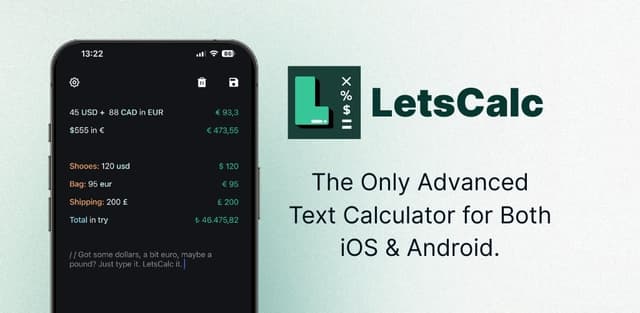 LetsCalc - Smart Text-based Calculator App | Calculate Like You Think