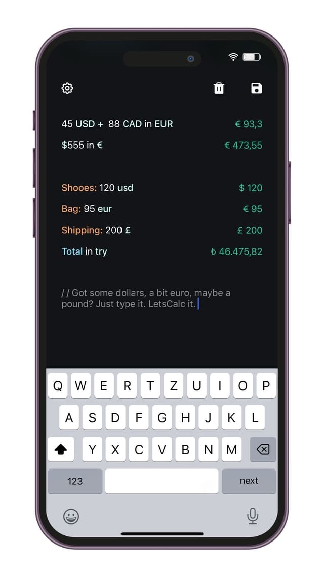 LetsCalc - Smart Text-based Calculator App | Calculate Like You Think